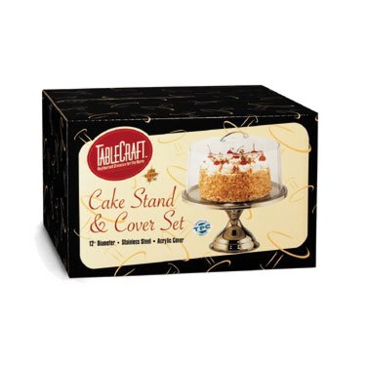 TABLECRAFT CAKE STAND 12 INCH STAINLESS STEEL WITH ACRYLIC - US Foods ...
