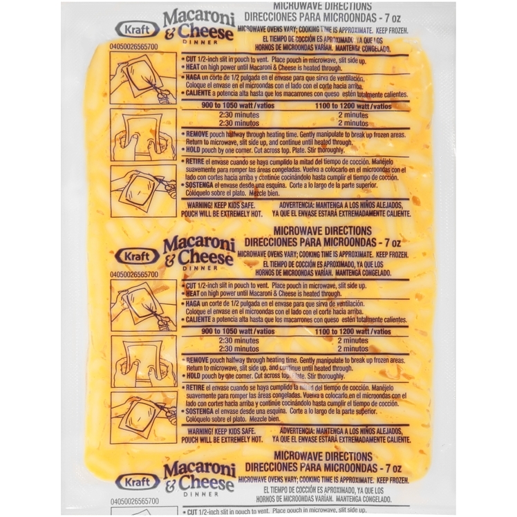 KRAFT MACARONI CHEESE CHEDDAR PARCOOKED SINGLE SERVING BOIL IN BAG - US ...