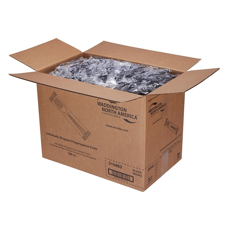 FINESSE DINNERWARE WNA BLACK HEAVY WEIGHT PLASTIC FORK INDIVIDUALLY ...