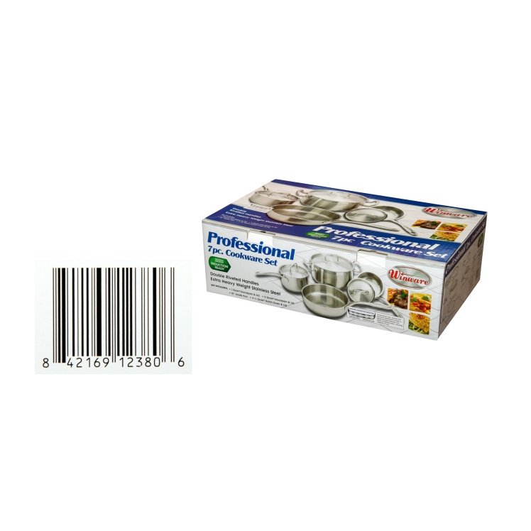 WINWARE PREMIUM EXTRA-HEAVYWEIGHT STAINLESS STEEL 7 PIECE COOKWARE SET ...